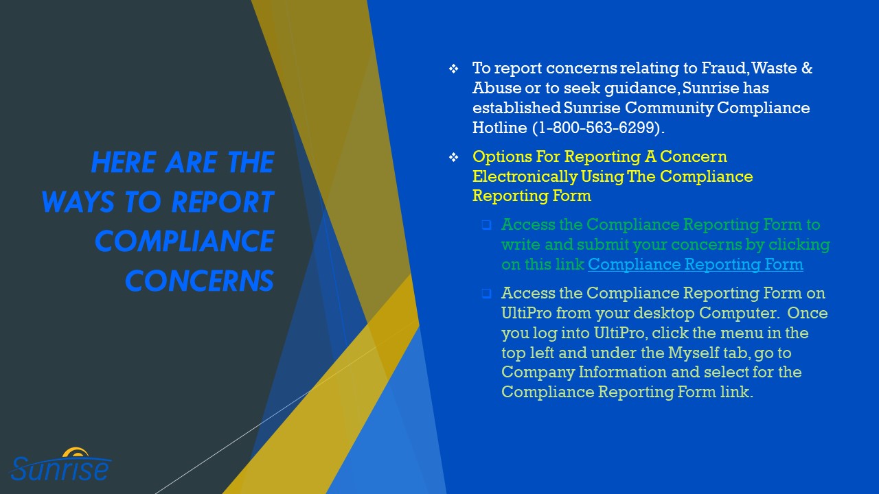 Compliance Quiz - Sunrise Community